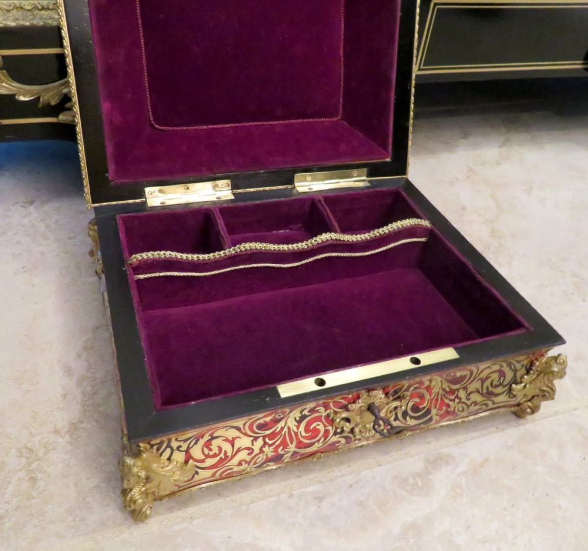 Jewelry Box in Boulle marquetry Napoleon III period 19th - Ref.124485