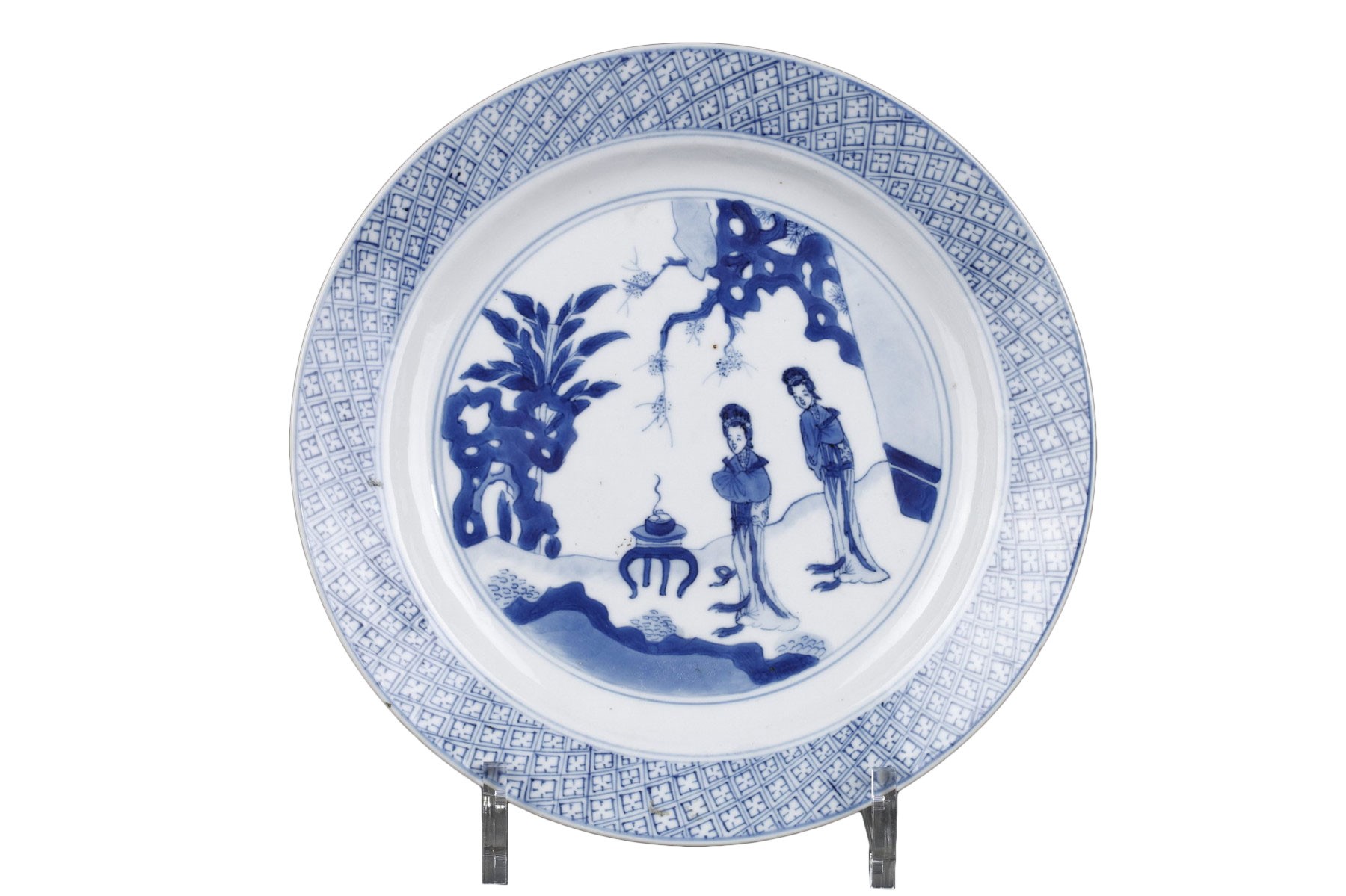 Chinese Blue And White Porcelain Plate Kangxi Mark And Period 1662 Chinese Blue And White Porcelain Plate Kangxi Mark And Period 1662