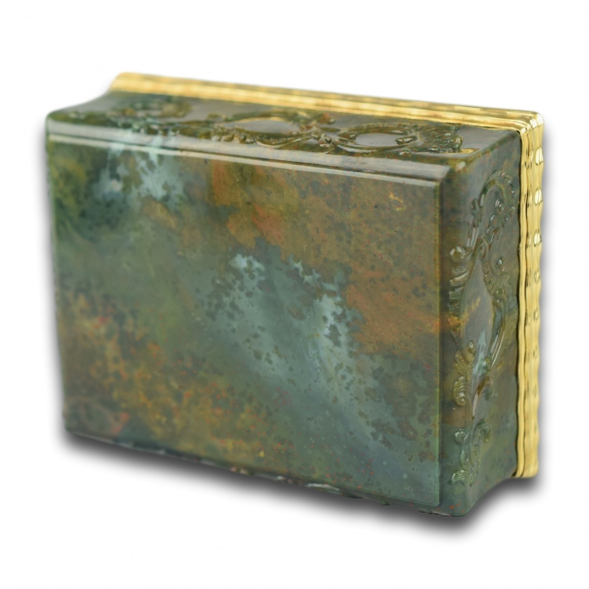Gold Mounted Heliotrope Snuff Box Germany18th Century Ref 101305 Gold Mounted Heliotrope Snuff Box Germany18th Century Ref 101305