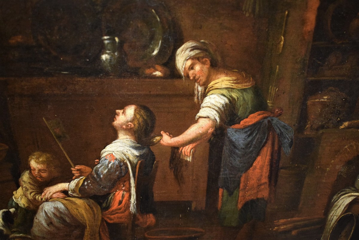 Interior with toilet scene -- workshop of David Teniers II the Younger ...