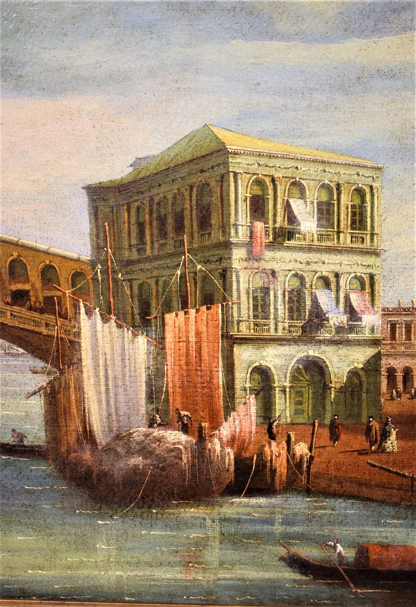 Venise, Grand Canal et Pont du Rialto - Giovanni Grubas (1830 -1919 ...