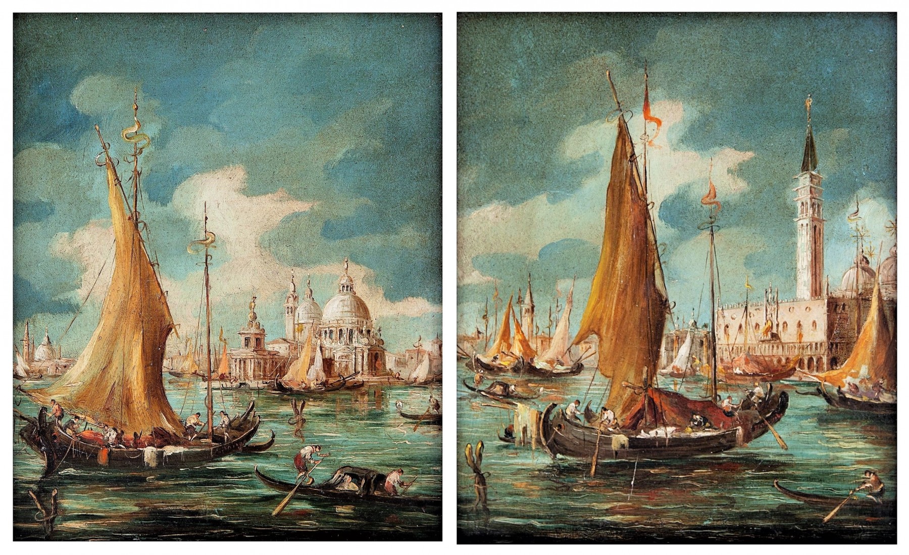 Giuseppe Ponga (1856 - 1925) - Pair of Venice views - Ref.105419