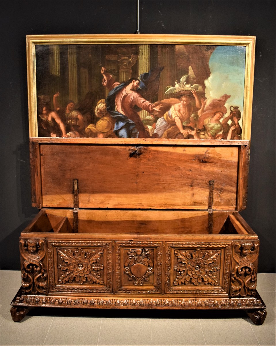 Chest in carved walnut of the Renaissance Lombardy, 17th century - Ref ...
