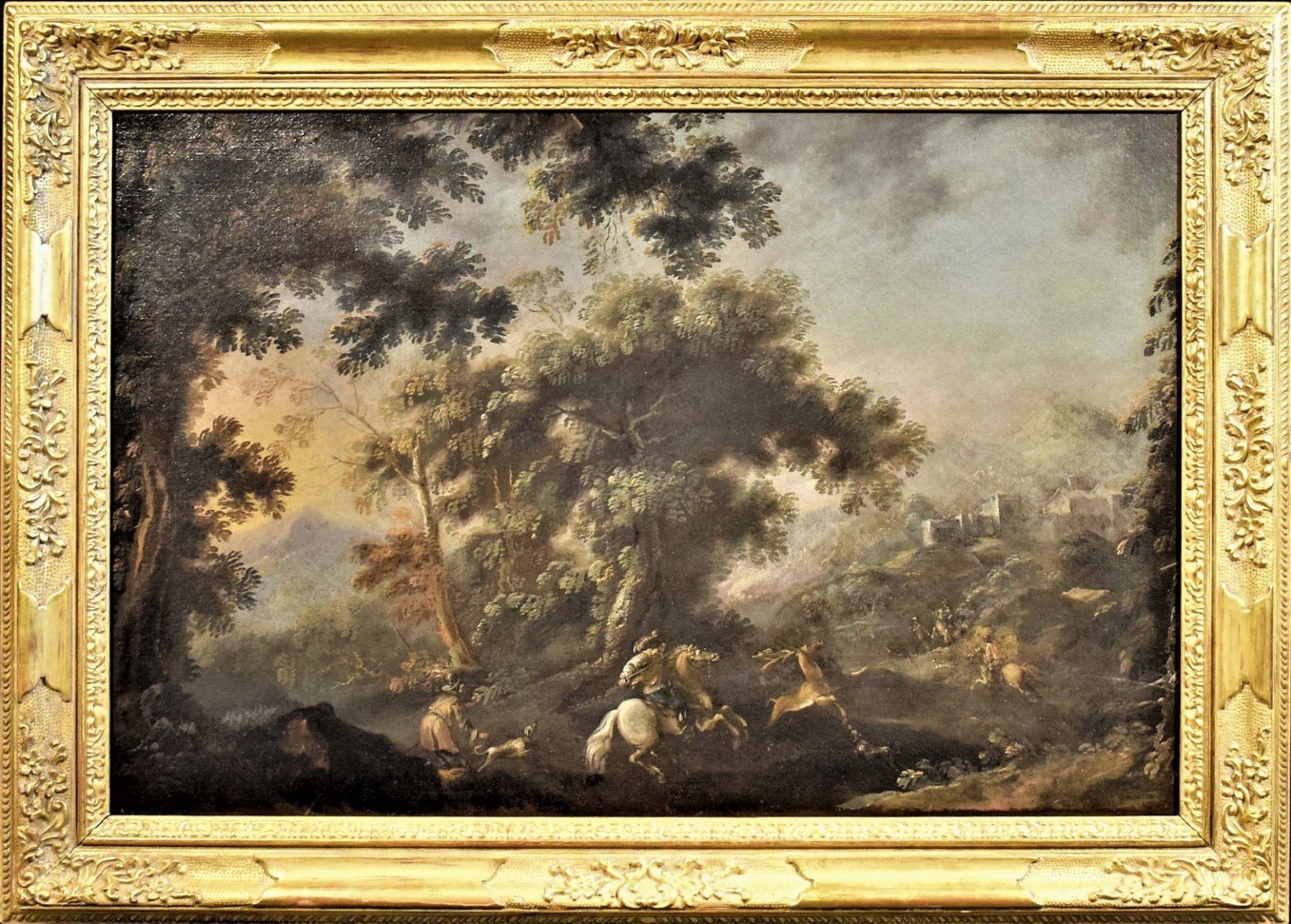 Pandolfo Reschi (1624 -1699) - Chasse au cerf dans un paysage boisé ...