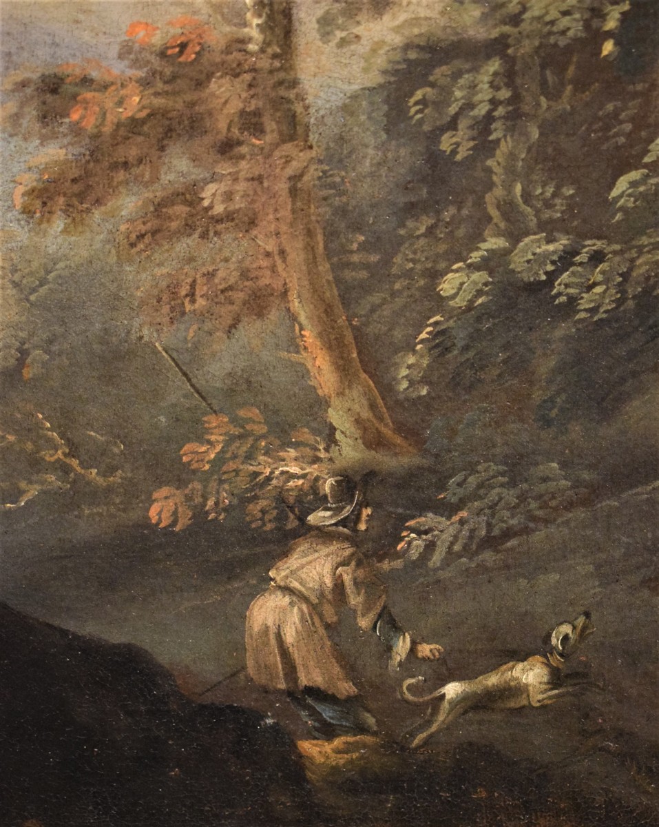 Pandolfo Reschi (1624 -1699) - Chasse au cerf dans un paysage boisé ...