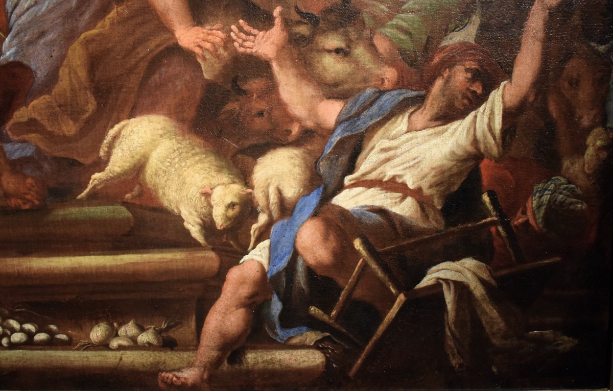 Jesus drives the merchants out of the temple - Italy 17th century - Ref ...