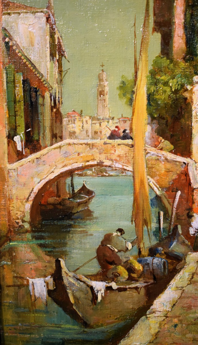 Pair of Venetian views - Eugenio Bonivento - known as "Zeno" (1880-1956 ...