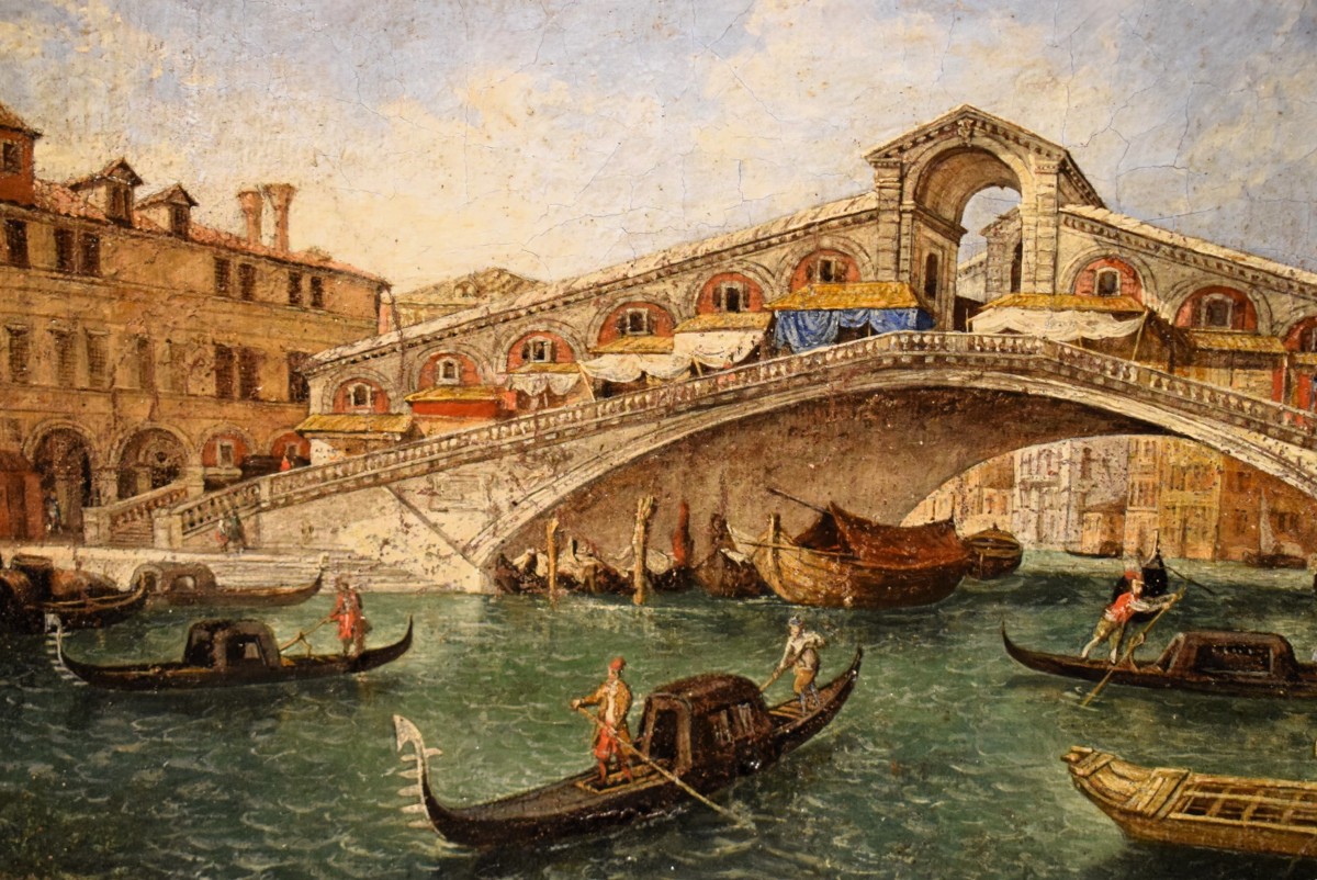 Venice, the Rialto Bridge - Venetian master of the 18th century - Ref ...