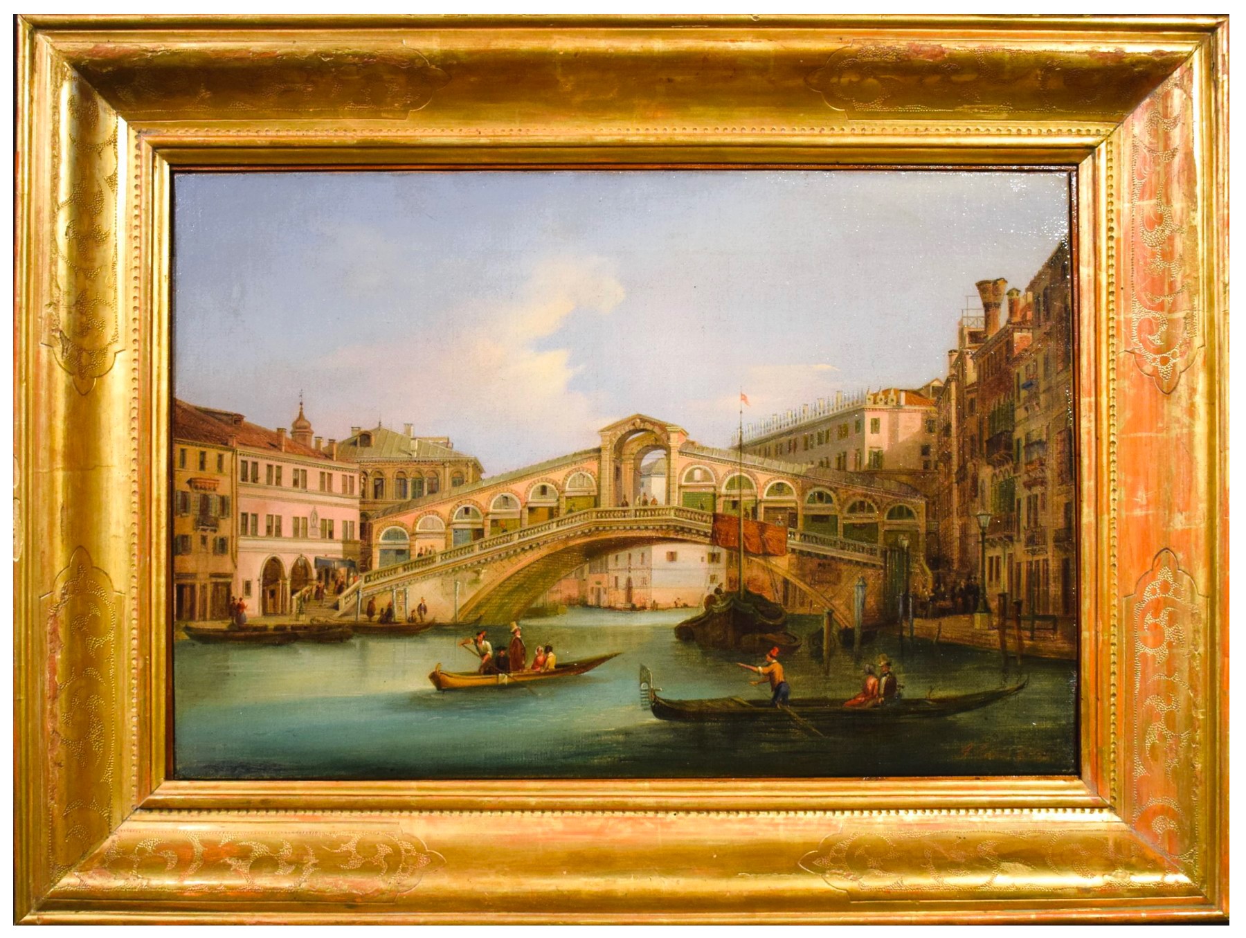 Venice, The Rialto Bridge - Giuseppe Coen (1811–1856) - Ref.114639