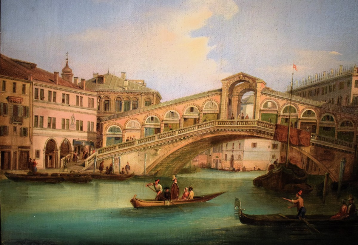 Venice, The Rialto Bridge - Giuseppe Coen (1811–1856) - Ref.114639