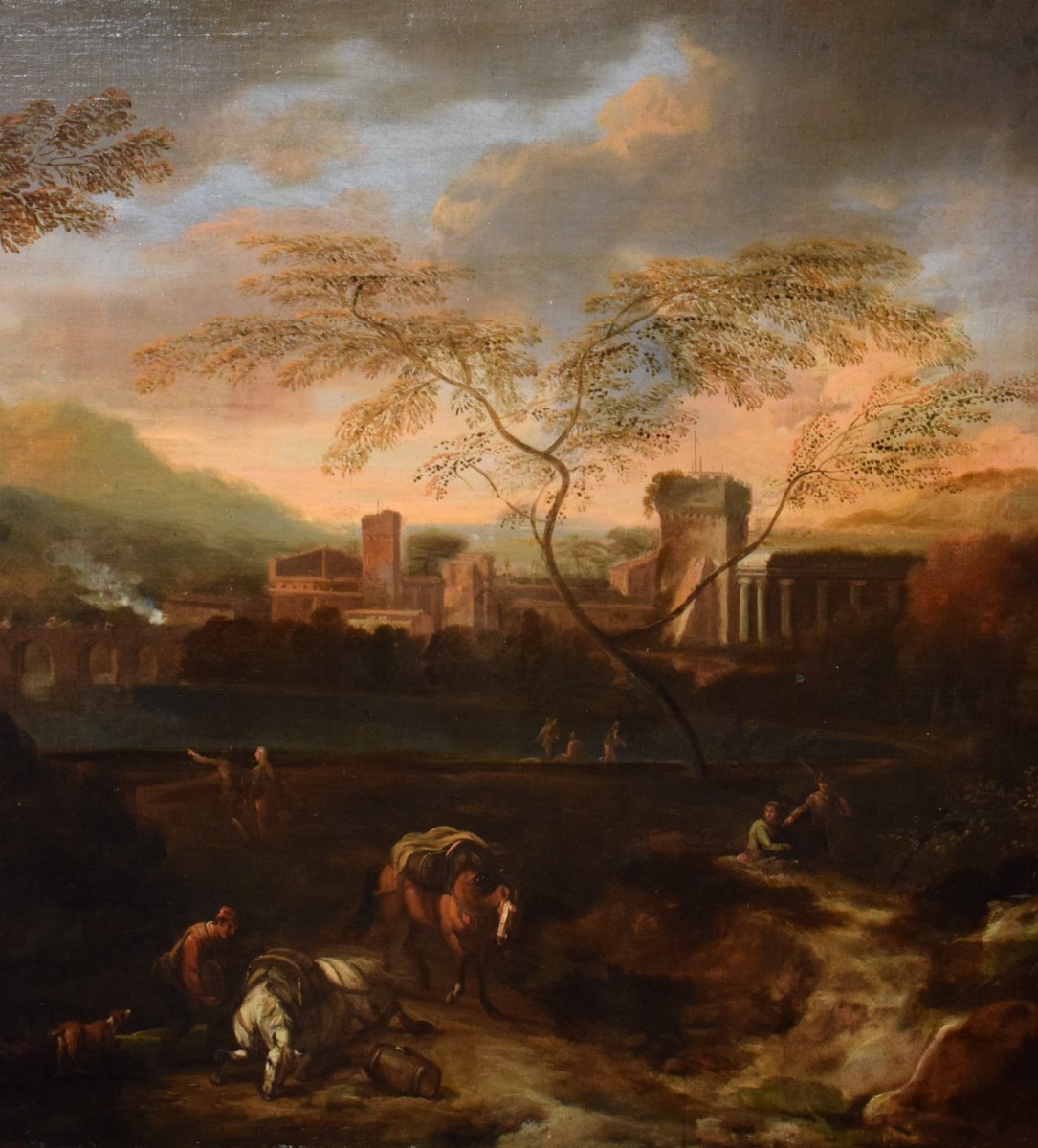 Idyllic Landscape at Sunset - Workshop of Johann H. Roos (1631-1685 ...
