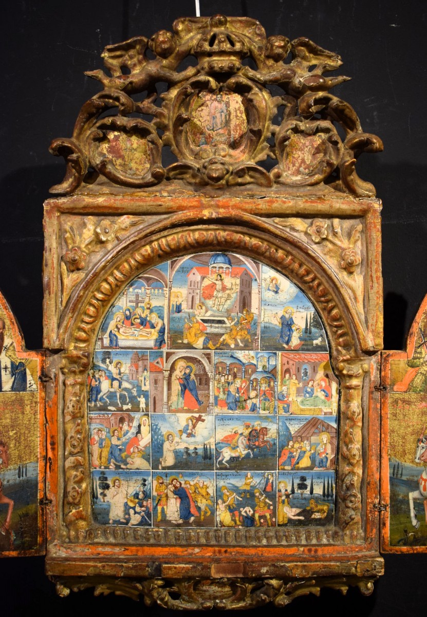 Extraordinary Greek triptych from the late 15th - first16th century ...