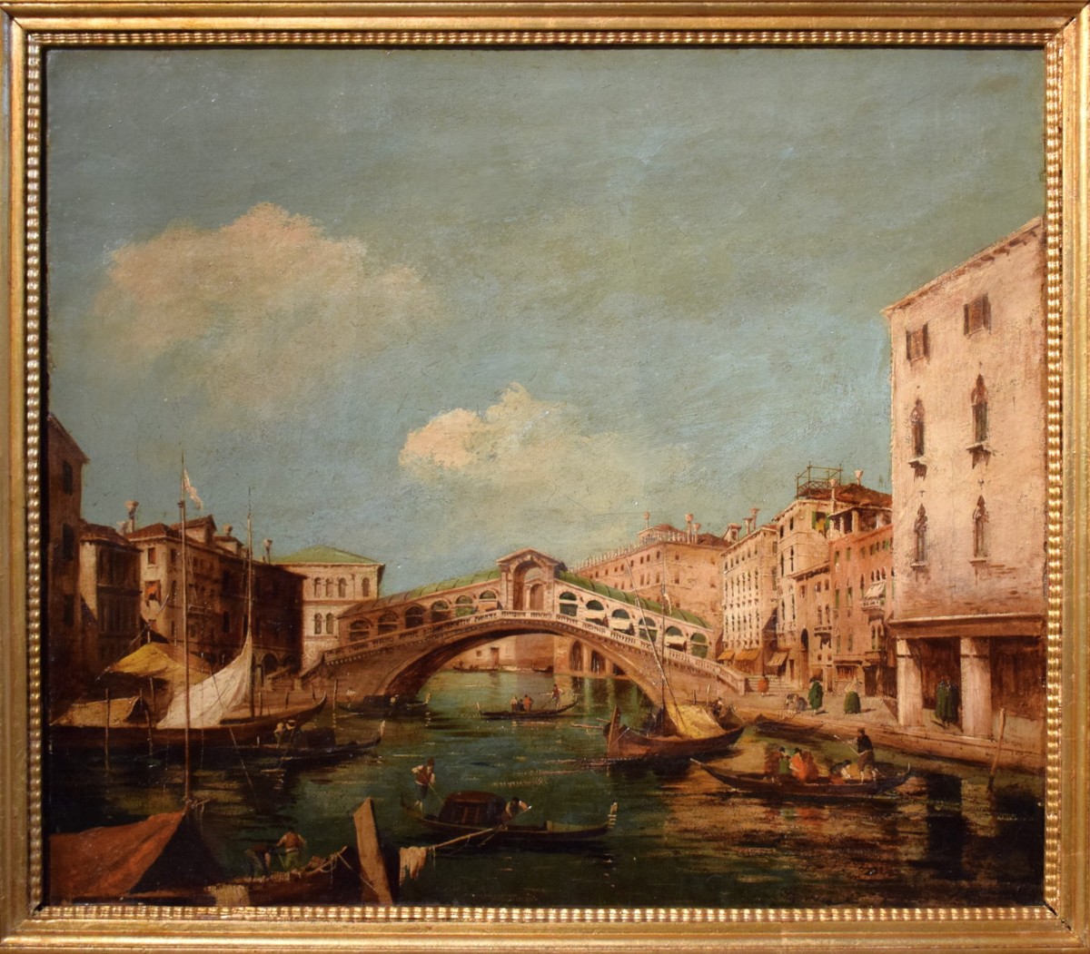 Venice, Grand Canal and Rialto Bridge - Giuseppe Ponga (1856 -1925 ...