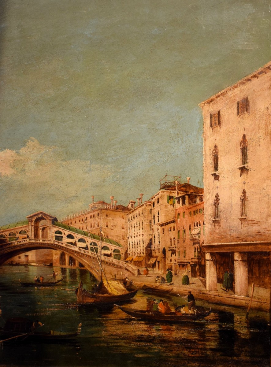 Venice, Grand Canal and Rialto Bridge - Giuseppe Ponga (1856 -1925 ...