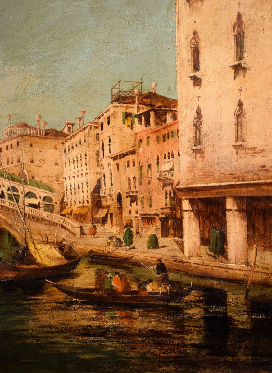 Venise, Grand Canal et Pont du Rialto - Giuseppe Ponga (1856 -1925 ...