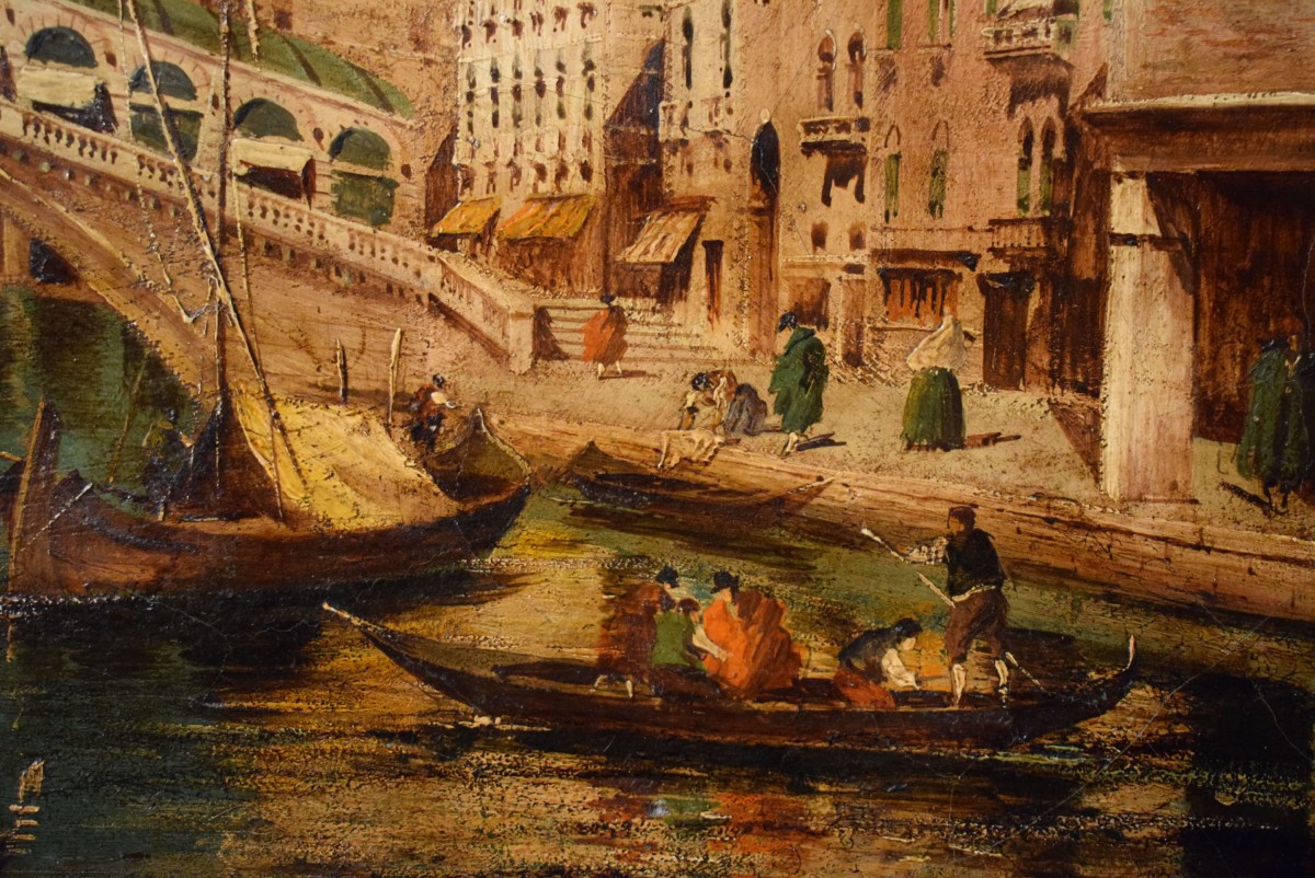 Venice, Grand Canal and Rialto Bridge - Giuseppe Ponga (1856 -1925 ...