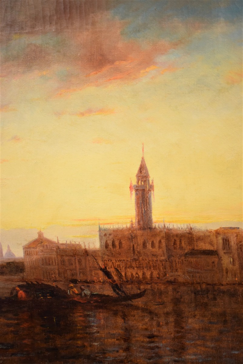 Venise, coucher du soleil sur la Lagune - Paul Gallard-Lepinay (1842 ...