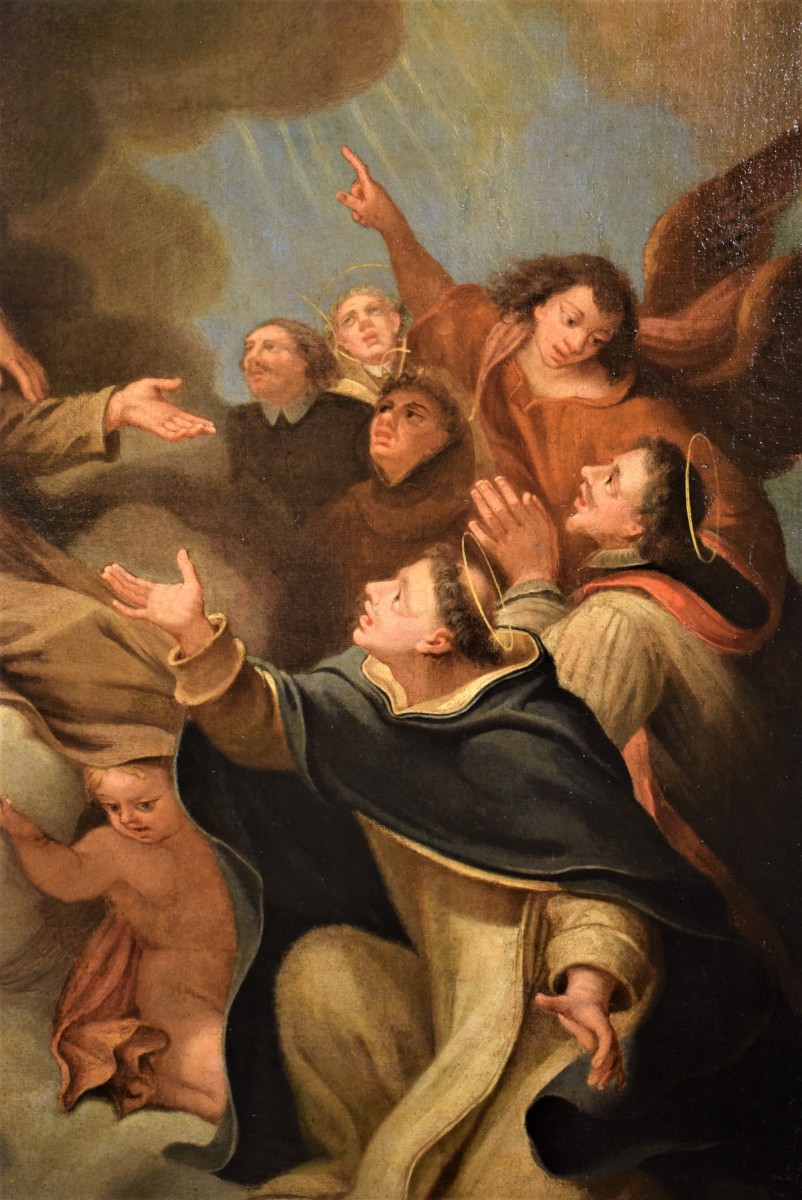 Saints in Glory - Roman school of 17th century - Ref.81014