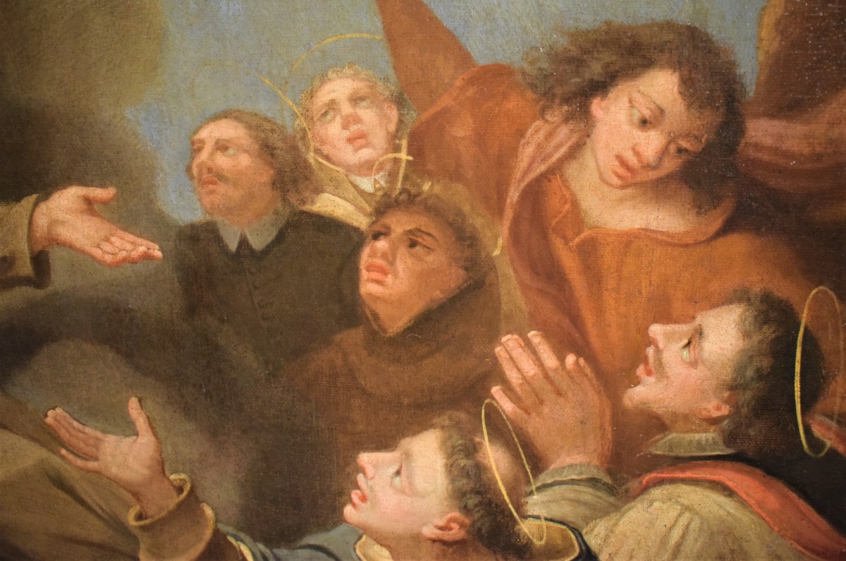Saints in Glory - Roman school of 17th century - Ref.81014