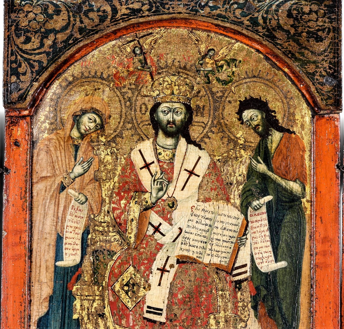 Greek Triptych depicting the "Deesis" 17th century - Ref.88438