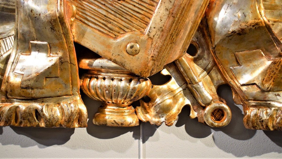 Baroque pulpit crowning in wood carved Italie fin du XVIIème - Ref.94231